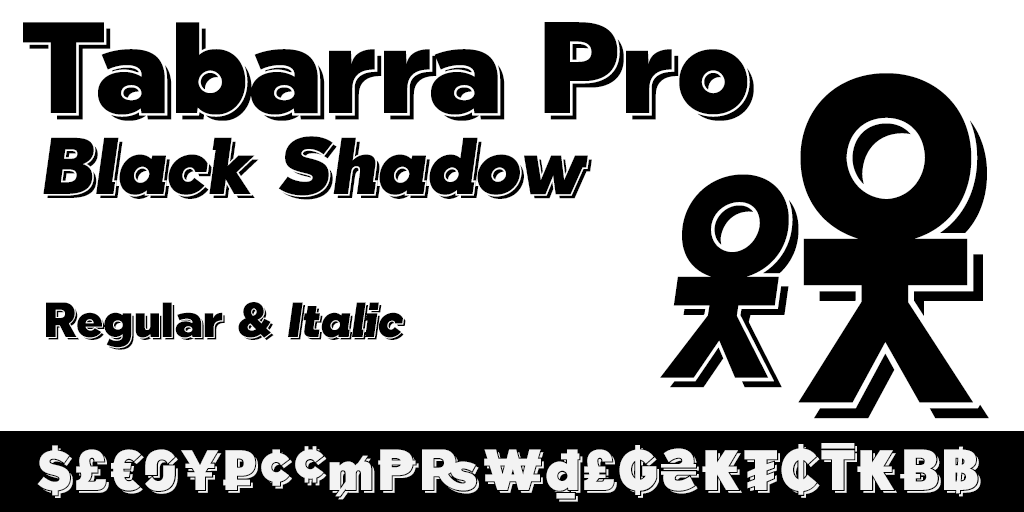 Tabarra Pro Black Shadow - Regular & Italic - Swashes Font